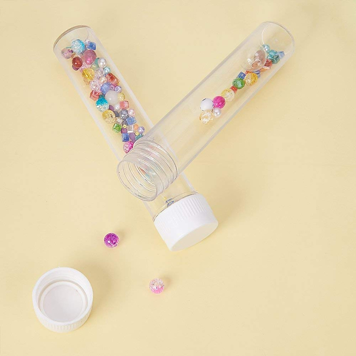 12Pcs 25ml Plastic Vial Tube with Screw Caps Test Tubes Sample Vial Storage Containers for Lab Scientific Experiments