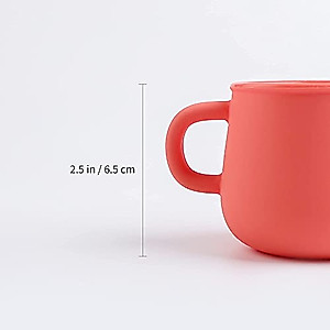 BLUE GINKGO Silicone Toddler Cups - Open Cup for Baby with Handles | Made in Korea | 8oz Training Open Cups for Toddlers 1-3 (Coral)