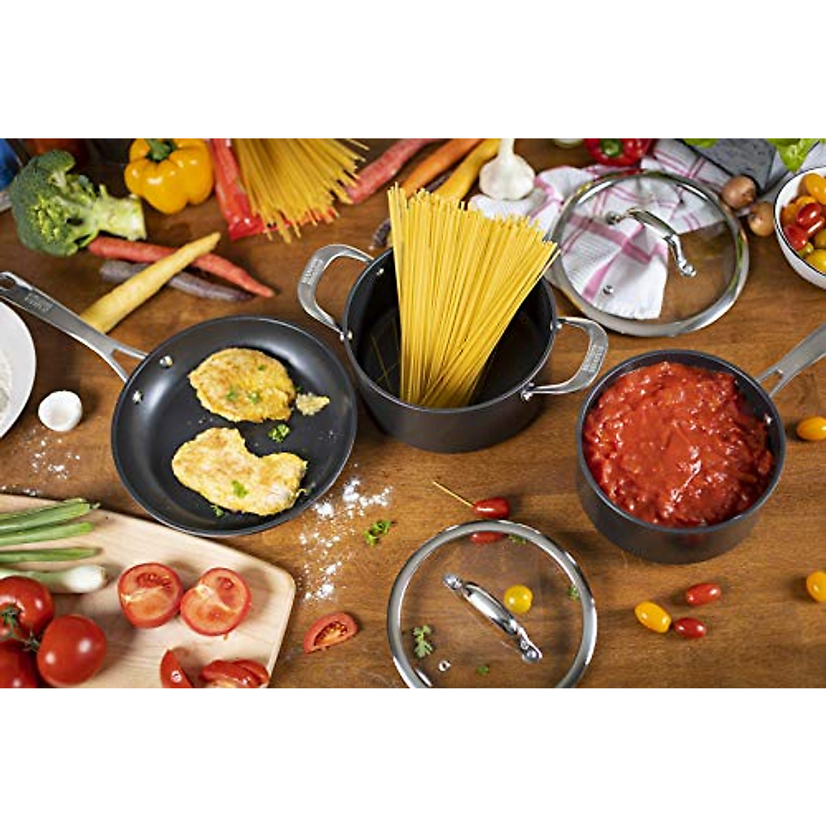 Kuhn Rikon Easy Pro Non-Stick Saucepan with Glass Lid, 7.05 inch/18 cm