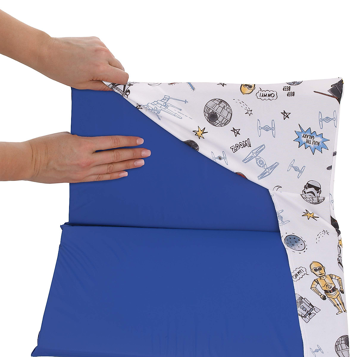 Star Wars Rule The Galaxy White, Blue, Grey Preschool Nap Pad Sheet
