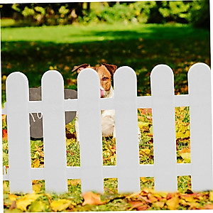 4pcs The Fence Outdoor Decoration Decorative Fences Outdoor Fence Patio Fence Tree Fence Fencing for Yard Garden Edging Dog Fence Outdoor Flower Bed Round Head Campus White Plastic