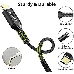 USB C to 3.5MM Audio Adapter,Android Headphone Jack Adapter,USB Type C to AUX Audio Hi-Res DAC Braided Nylon,Cable Adapter for Pixel 4 Samsung Galaxy S21 S20 Ultra S20+ Note 20 OnePlus 7T and More
