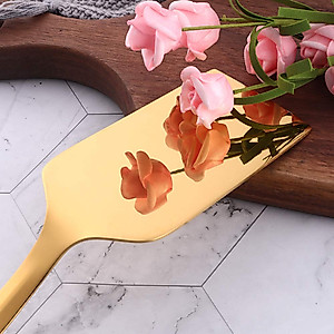 Lasagna Server, BuyGo Gold Pizza Shovel Cookware Stainless Steel Pie Server, Mirror Polish & Dishwasher Safe