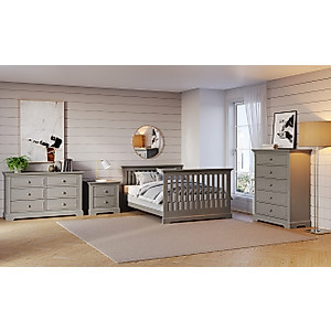 Child Craft Jordyn Select 6 Drawer Double Dresser, Classic Style with Wood Knobs (Lunar Gray)