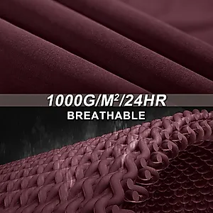 33,000ft Women's Softshell Long Jacket with Hood Fleece Lined Windproof Warm up Waterproof Windbreaker