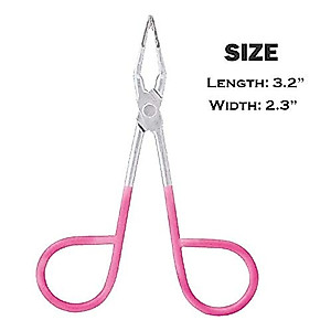 Curtis PROFESSIONAL Salon TWEEZERS with Easy Scissor Handle, CASE Included; The BEST PRECISION EYEBROW TWEEZERS Men/Women; Tools for Facial Hair, Ingrown Hair, Blackhead; Pink & Silver EASY TO HOLD