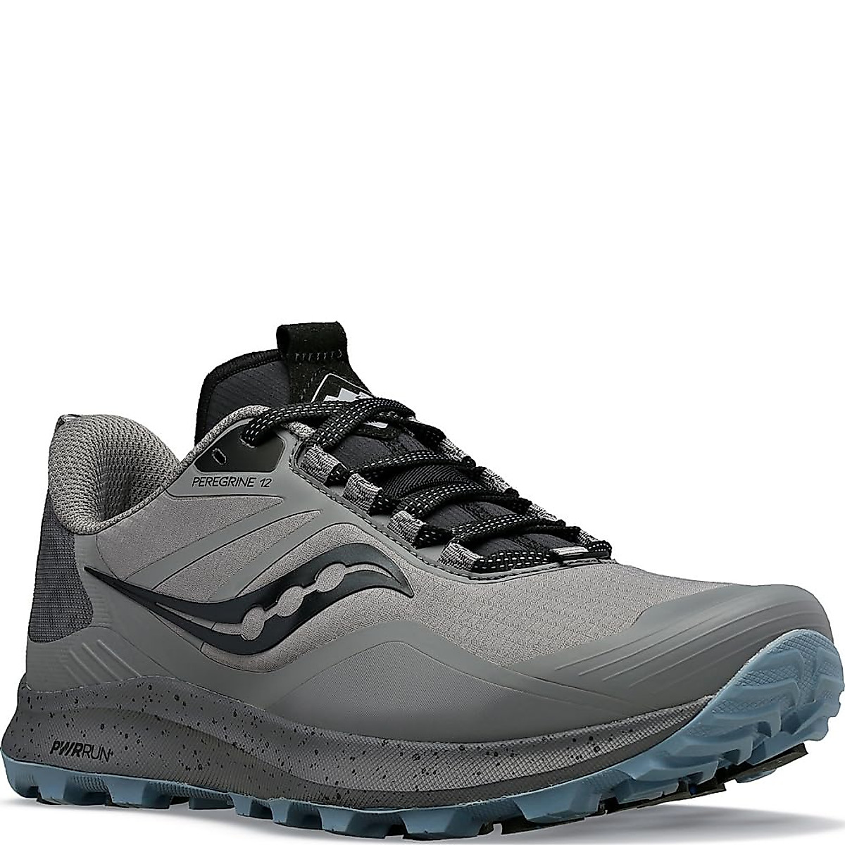 Saucony Women's Peregrine ICE+ 3 Sneaker, Gravel/Black, 6.5