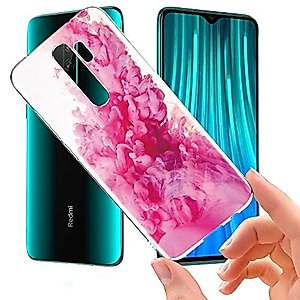 Eouine Xiaomi Redmi Note 8 Pro Case, Phone Case Transparent Clear with Pattern Ultra Slim Shockproof Soft Gel TPU Silicone Back Cover Bumper Skin for Xiaomi Redmi Note 8 Pro (Pink)