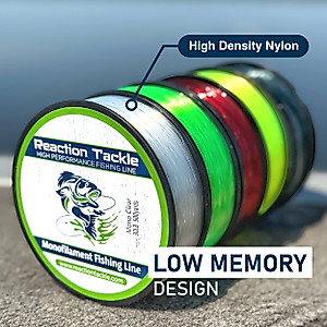 Reaction Tackle Monofilament Fishing Line- Strong and Abrasion-Resistant Nylon Mono Fishing Line, Freshwater and Saltwater Fishing Line Hi Vis Green 25/600