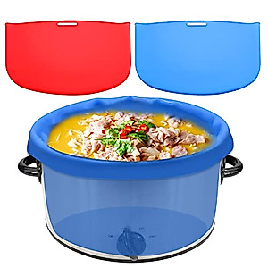 MQFORU Silicone Slow Cooker Liners fit Crockpot 6-8 Quart, 2 Pack Divider Silicone Liners for Crock Pot， BPA Free/Leakproof/Dishwasher Safe, for Most 6-8QT Oval Shape Cooking Liner