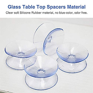 QOONESTL Double Sided Suction Cups Compatible with Glass Table Top, 10pcs Suction Cups Without Hooks Sucker Pads for Glass Multifunctional Mirror Double Sided Non-Slip Glass Tabletop