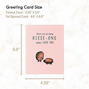 ALY LOU Cute Anniversary Card, Birthday Card for Her Him/Girlfriend Wife/Husband Boyfriend, Friendship Thank You Kawaii Greeting Card (There are so many reese-ons why I love you)