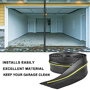 Universal Garage Door Bottom Threshold Seal Rubber Strip with Adhesives, DIY Weatherproof Weather Stripping Replacement (16FT)