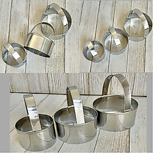 3 Pieces Round Biscuit Cutter with Handle - Stainless Steel Round Circle Doughnut Cutter Baking Molds Assorted Size