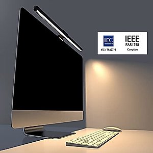 Computer Monitor Light, Screen Light Bar with No Glare for iMac(22~29'') Auto Photosensitive Countless Color Temperatures & Brightness USB LED Desk Lamp for Professional Designer/Software Programmer