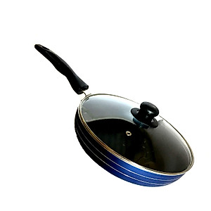 Frying Pan Non Stick Fry Pan With Glass Lid Skillet Omelet Pan Nonstick Cookware Aluminium Deep Fry Pan Induction Compatible 9.5 Inch Pan Non-Stick Covered Fry Pan Stir Fry Pans(Hand wash only)