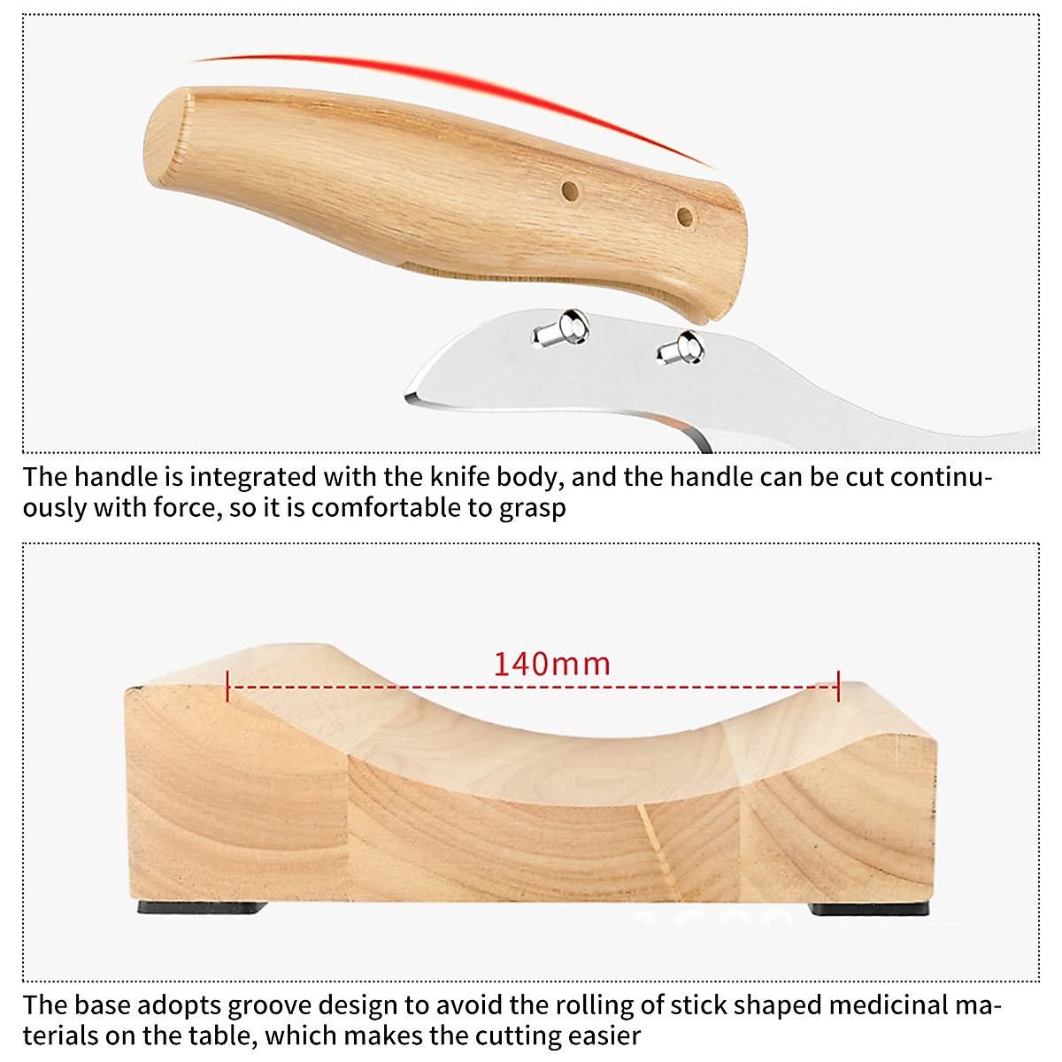 huyear Manual Chinese Medicine Slicer Stainless Steel Herb Medicine Slicer, Adjustable Thickness Herb Cutter with Tray Sharpener for Panax Quinquefolius Beef Jerky Dried Vegetable Nougat