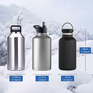 AJLTPA Half Gallon Water Bottle Sleeve with Strap and 2 Pockets, 64 oz Water Bottle Holder Carrier Compatible with Yeti & RTIC Half Gallon Jugs, 64oz Hydro Flask (Bright Floral)