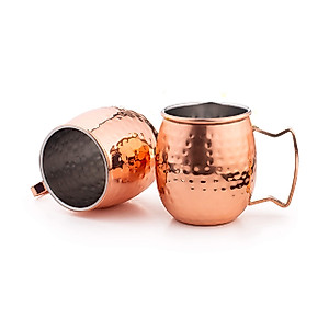 Royalty Art Moscow Mule Mugs - Set of 4 Copper Mugs with Shot Glass - 16oz Classic Cups for Home, Kitchen, and Bar