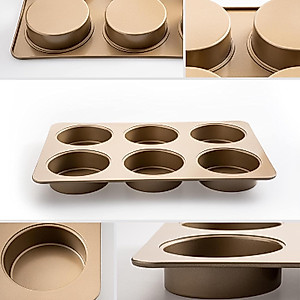 Yomvzake 2 Pack Hamburger Bun Pan, Nonstick Hamburger Bread Forms 4 Inch Cake Pan Mini Round Disc Pan for Baking Burger Buns English Muffin Whoopie Pies Muffin Top