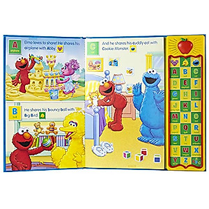 Sesame Street - ABCs with Elmo! 30 Button Sound Book – Great for Learning First Words and the Alphabet - PI Kids