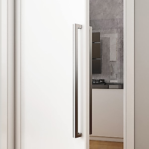 BARNSMITH 24 Inches Barn Door Push Pull Hande,Square Commercial Door Handle Pull Set, Grade-304 Stainless Steel Square Rectangular Shape Entrance Entry Front Handle for Office Store Garage