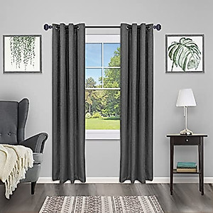 INTERIOR LIVING AZ71742US End Curtain Rod, 48-86", Black