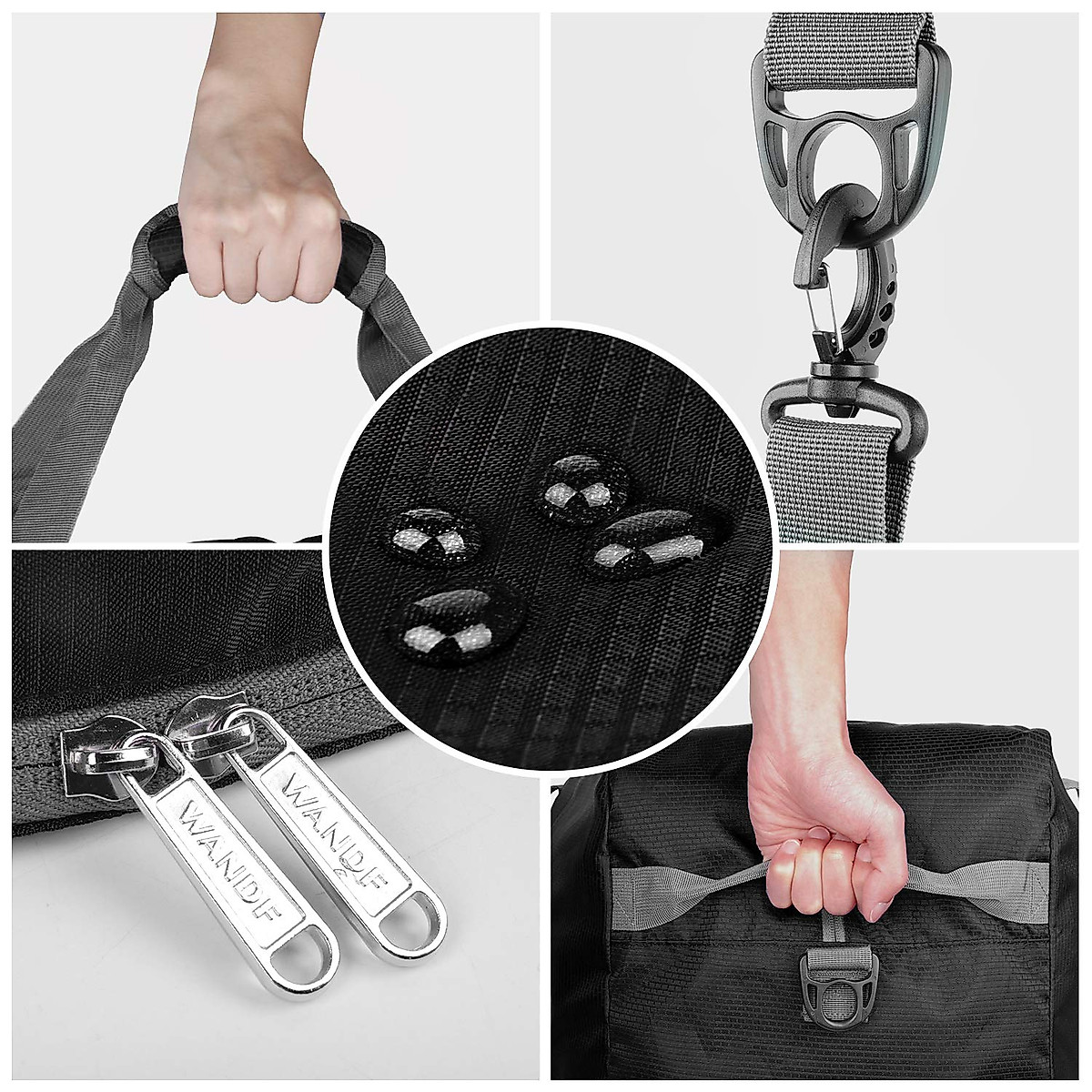 28" Foldable Duffle Bag 80L for Travel Gym Sports Lightweight Luggage Duffel By WANDF (28 inches (80 Liter), Black 28'')