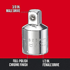 CRAFTSMAN 3/8" To 1/2" Socket Adapter, 1/2-Inch Drive, Female to Male (CMMT99222)