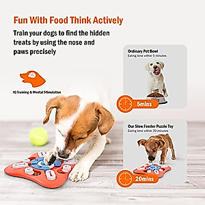knitly Dog Puzzle Toys for IQ Training & Mental Enrichment, Interactive Dog Toys for Large Medium Small Dogs，Dog Treat Puzzle Dispensing Slow Feeder with Squeaky Design for Training & Fun Feeding