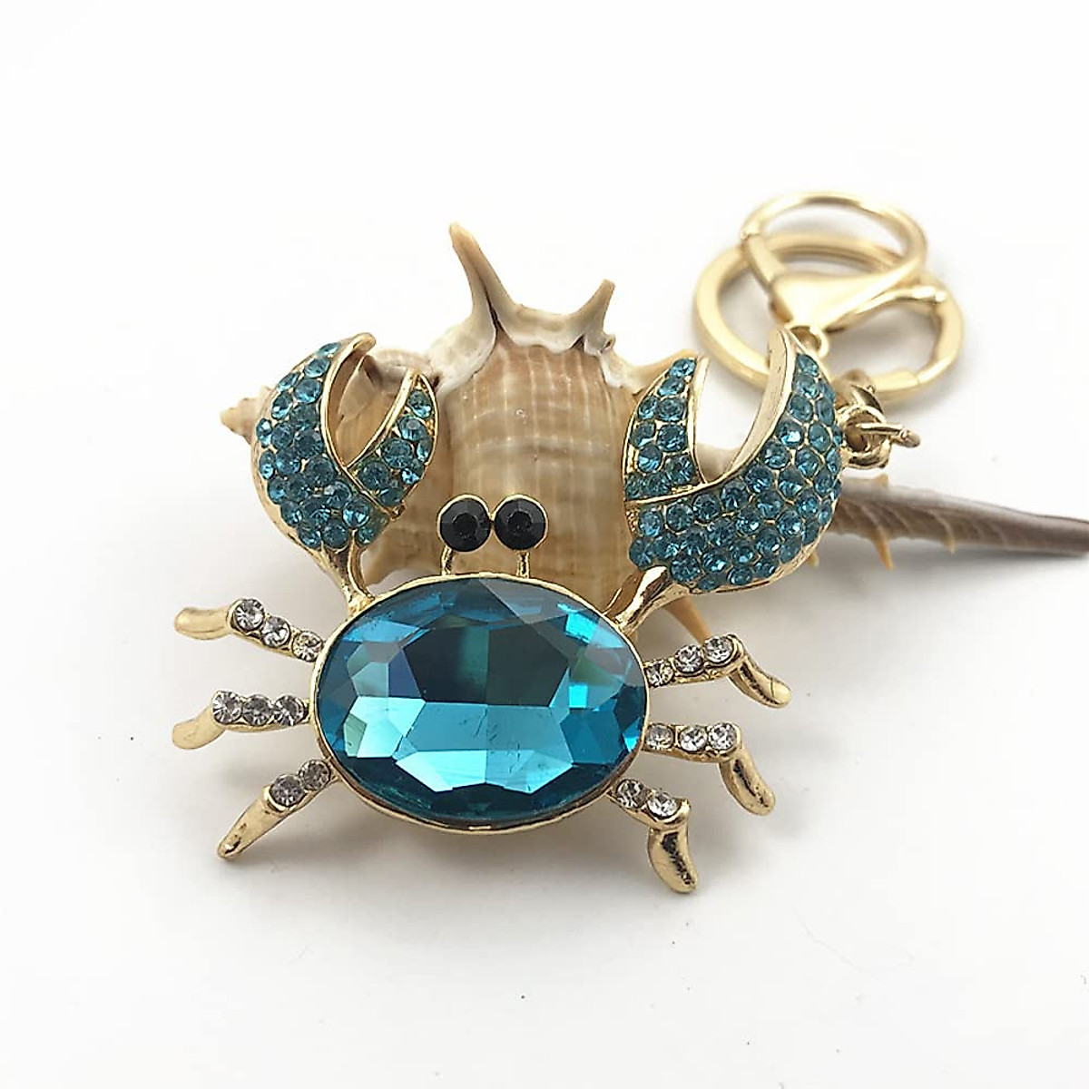 SEADEAR Diamond Crab Car Keychain Crab Keychain Crab Car Keychain Pendant Handbag Wallet Backpack Charm for Women Girls