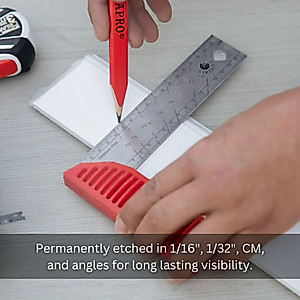 Kapro - 309 LEDGEND Try & Mitre Square - With Stainless Steel Blade & Polycast Handle - Features Beveling Angle Markings, Hands-Free Ledge, Inch and Centimeter Gradations - 12 Inch