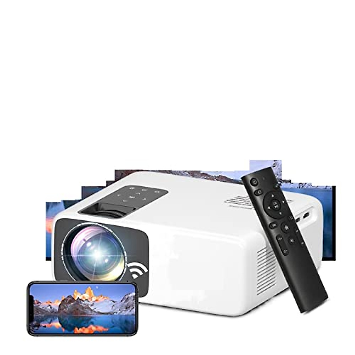 Projector Full HD 1080P Portable 4K Video WiFi Projector Home Theater 3D Smartphone Laser (Color : Android Version)