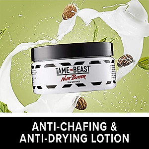 Nutt Butter Men's Lotion for Groin, Back & Body - Tingle with Essential Oils, Eucalyptus, Aloe, Cocoa, Vitamin E - 8 oz Anti-Aging, Anti-Chafing Cream by Tame the Beast