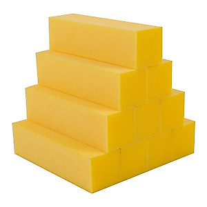 CHENYIYI 10 Packs Nail Buffer Block, Medium 150 Grit Nail Buffer for Natural and Acrylic Nails, 4 Sided Sanding Buffing Block for Gel Polish Nails, Professional Pedicure Manicure Buffer Kits (Yellow)