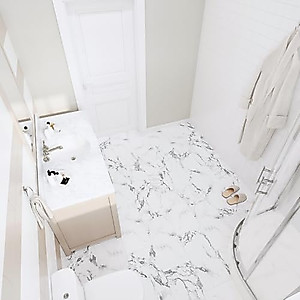 LUCiDA SURFACES Luxury Vinyl Flooring Tiles-Interlocking Flooring for DIY Installation-8 Stone-Look Planks-Calacatta-TerraCore-16 Sq. Feet, Box of 8 Tiles