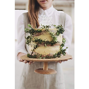 Always and Forever Wedding Cake Topper, Silver Glitter After All This Time Always Wedding Cake Topper