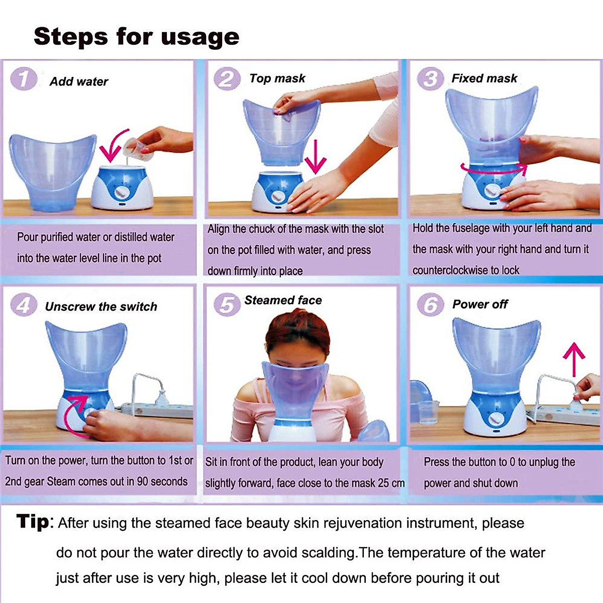 Facial Steamer Professional Steam Inhaler Facial Sauna Spa for Face Mask Moisturizer - Sinus with Aromatherapy Diffuser Skin Care