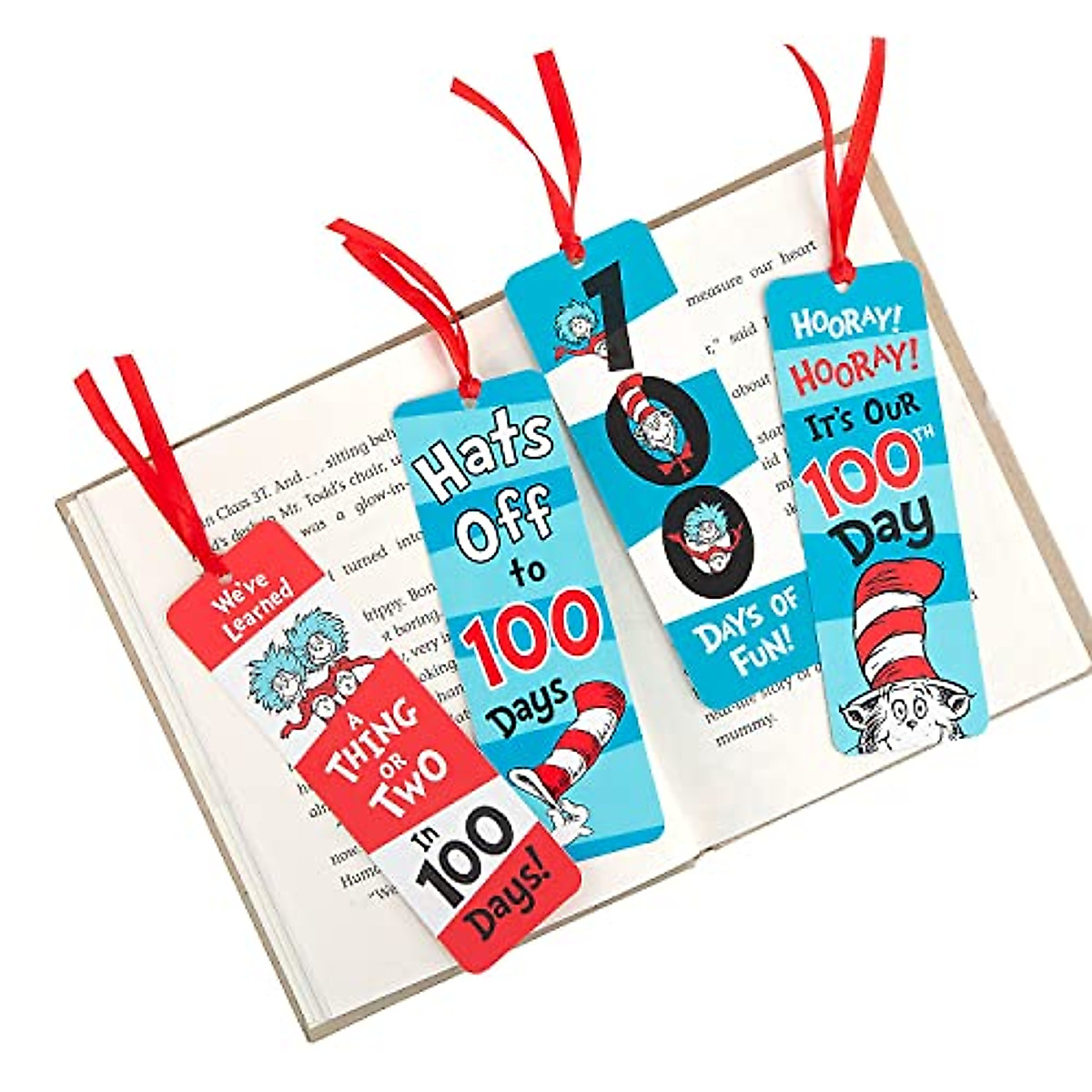Dr. Seuss 100th Day Motivational Bookmarks - 48 Pieces