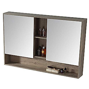 Fine Fixtures Surface Mount 45" Bathroom Medicine Cabinet, Shadow Gray