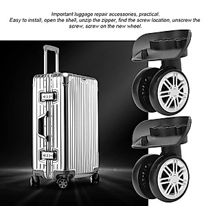 2 Pcs Luggage Suitcase Wheels, Replacement Luggage Wheels Swivel Luggage Mute Wheel Outdoor Mute Double Row Wheel with Multiple Screws for Draw‑bar Box Code Case