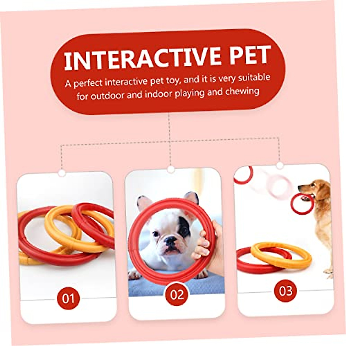 IFANLANDOR Dog Outdoor Toys Puppy Chew Toy Dog Catching Ring Puppy Teething Toy Dog Chewing Ring Pet Teether Toy Puppy Dog Toys Flexible Ring Pet Toy Border Collie Rubber Pet Dog