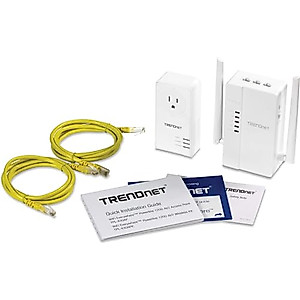 TRENDnet Wi-Fi Everywhere Powerline 1200 AV2 Dual-Band AC1200 Wireless Access Point Kit, Includes 1 x TPL-430AP and 1 x TPL-423E, 3 x Gigabit Ports, Easy Installation, White, TPL-430APK