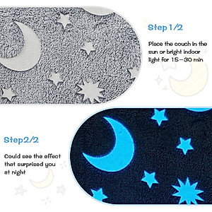 IFNOW Toddler Chair, Toddler Couch, Kids Couch, Kids Sofa Chair 2 in 1, Comfy Toddler Chair Folding Out for Boys, Girls, Glow in The Dark Extra Soft Open Couch for Playroom, Gifts for Kids, Grey Star