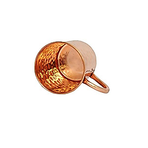 PARIJAT HANDICRAFT Handcrafted Hammered Classic Copper Moscow Mule Mugs Solid Pure Copper Unlined Mug Cup Capacity 16 Ounce