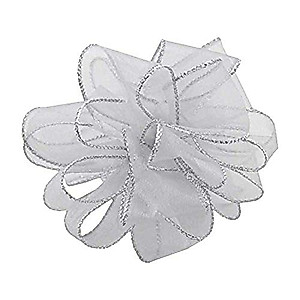 Berwick Offray DWI Sheer Essence Wired Edge Ribbon-1-1/2 Wide X 50 Yards-Silver Ribbon