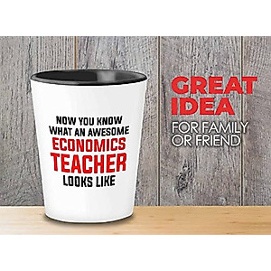 Subject Teacher Shot Glass 1.5oz - economics teacher looks - Economics Teacher Financial Analyst Finance Statistician