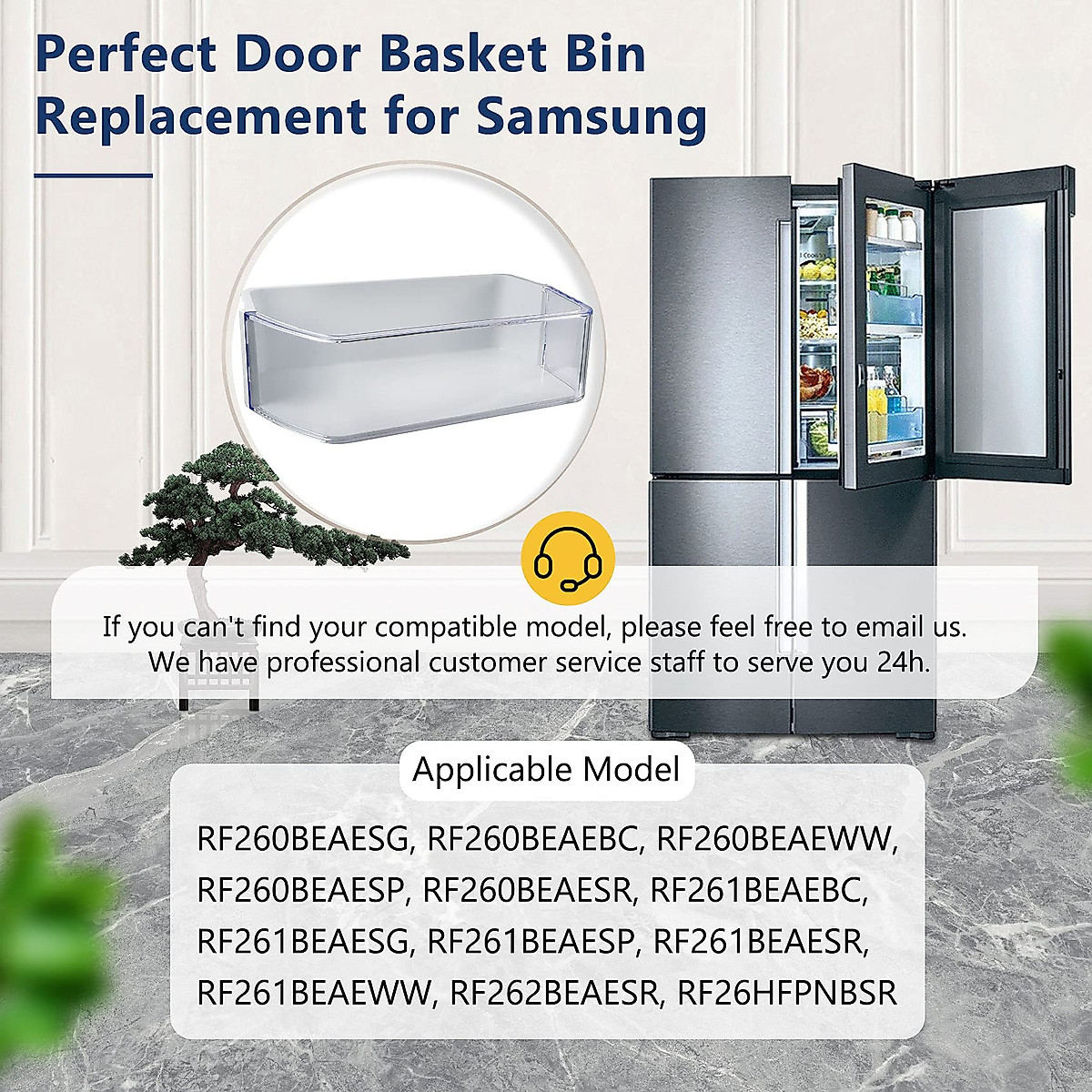 DA97-12657A Refrigerator Door Shelf Replacement Compatible with Samsung RF260BEAESG, RF261BEAESP, RF262BEAESR, NO. PS4176661,DA63-06867, AP5621270 (Left)
