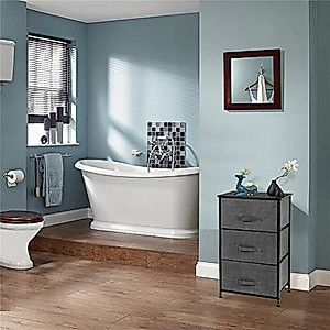 MAXCBD Nightstand Bedside Table Drawer Cabinet Fabric Storage Cabinet Unit Stand Cupboard Drawer Organiser Bedside Nightstand Drawer Storage Dresser Set Storage Tower Dresser