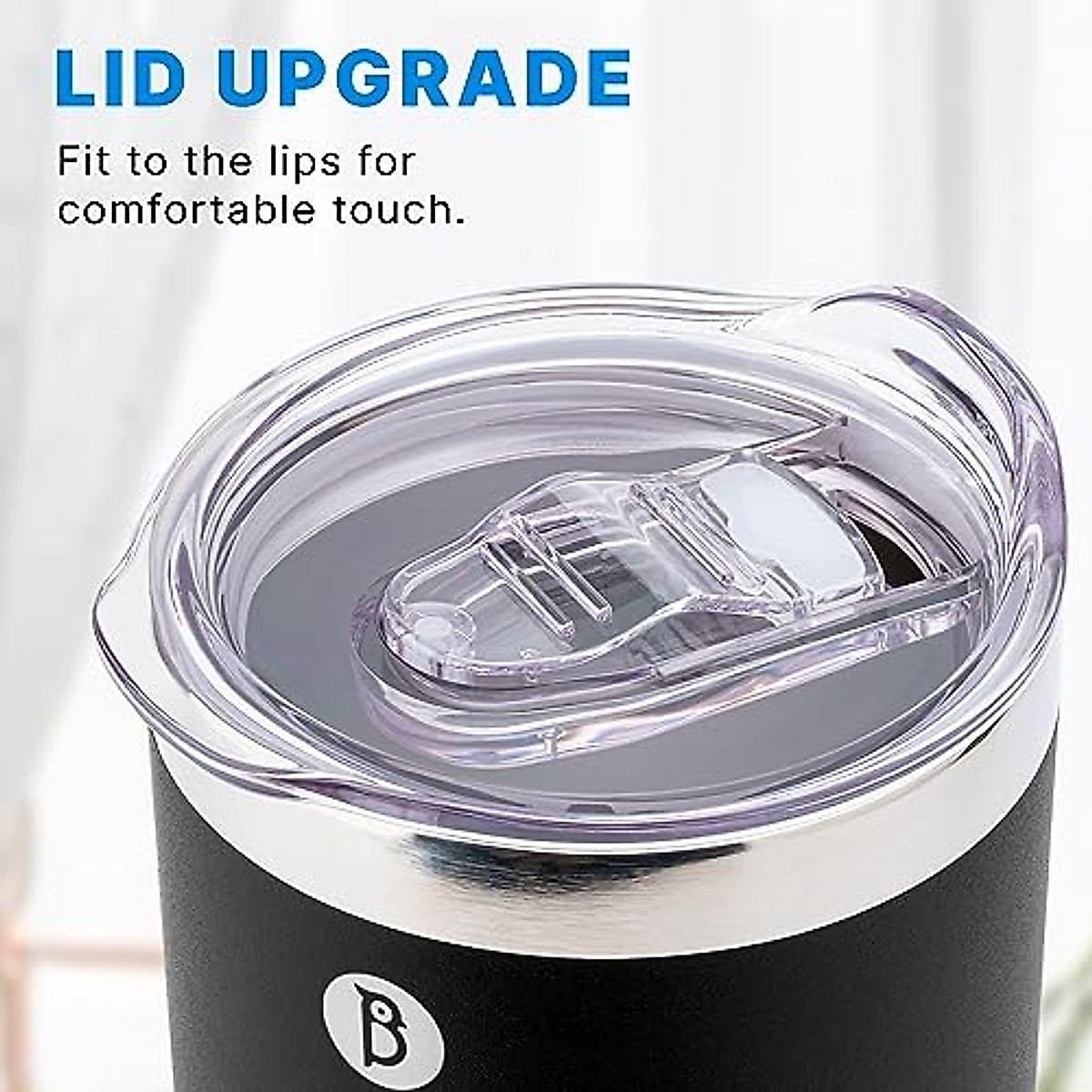 Bluwing 30 oz Tumbler with Handle-Travel Coffee Mug with Spill Proof Lid, Double Wall Vacuum Insulated Tumbler Cups for Women and Men（Black）